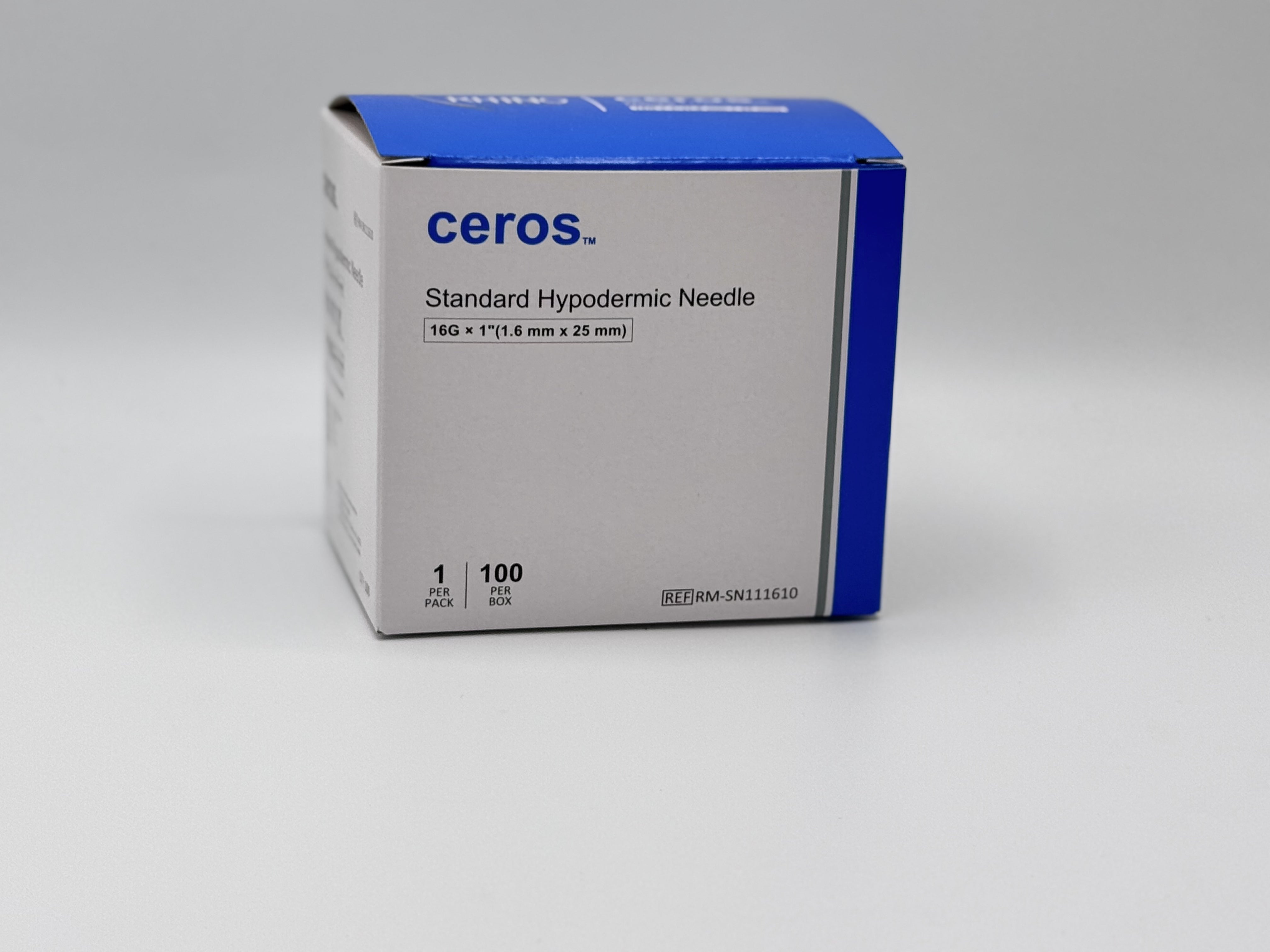 Ceros 16 Gauge 1 inch length Standard Hypodermic Needle, 16G x 1 ...