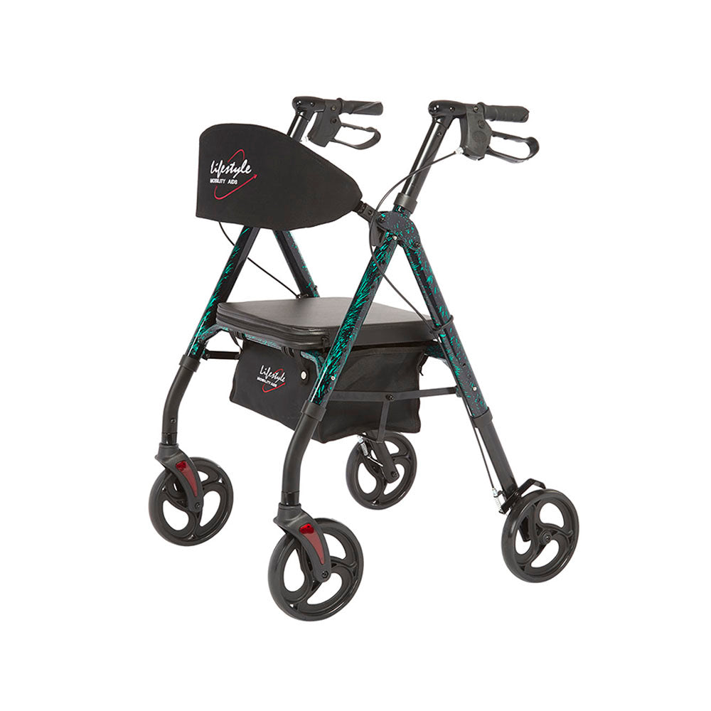 Rhythm Healthcare Royal Deluxe Aluminum 4 Wheel Rollator with Universa ...