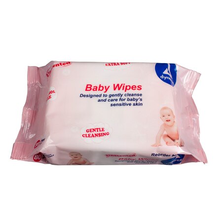 Dynarex Baby Wipes unscented With resealable Label, 5"x7", 24/80/Cs ...
